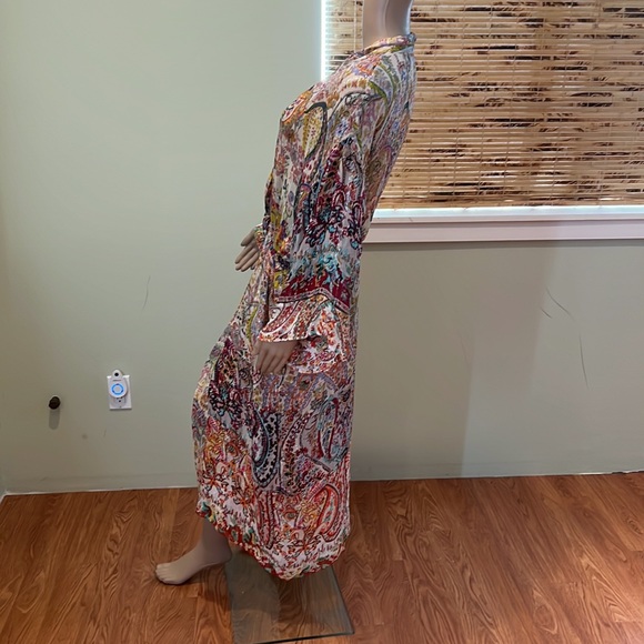 Zara | Other | Zara Multicolored Kimono Duster With Metallic Thread ...